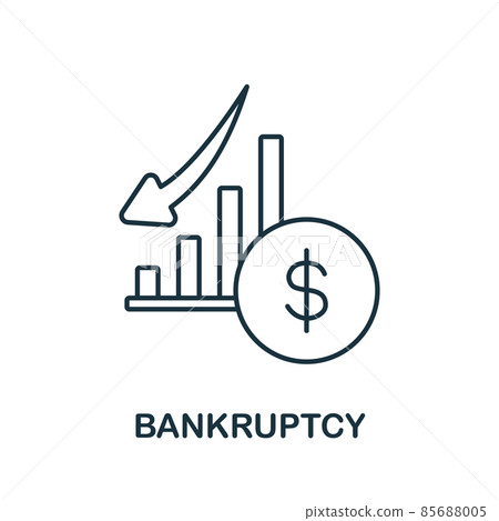 Bankruptcy icon. Line element from crisis... - Stock Illustration ...