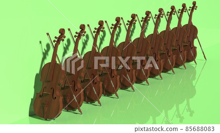Green background and multiple violins - Stock Illustration [85688083 ...