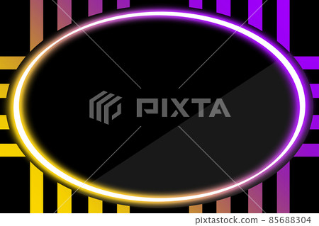 Oval neon frame purple & yellow black plate... - Stock Illustration ...