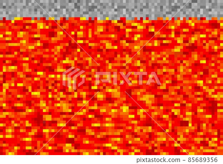 Cubic pixel lava, magma cube blocks pattern....-插圖素材 [85689356] - PIXTA圖庫