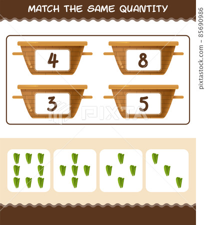 Match the same quantity of lettuce. Counting... - Stock Illustration ...
