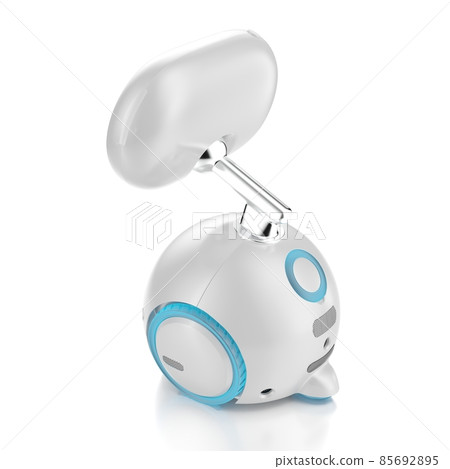 Robot with smart screen. Household Assistant.... - Stock Illustration ...
