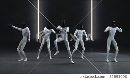 Party at the robots of androids. Dancing... - Stock Illustration ...