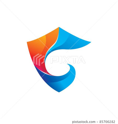 Shield gradient logo design-插圖素材 [85700282] - PIXTA圖庫