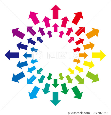 Enlarged 12-color arrow gradation illustration... - Stock Illustration ...