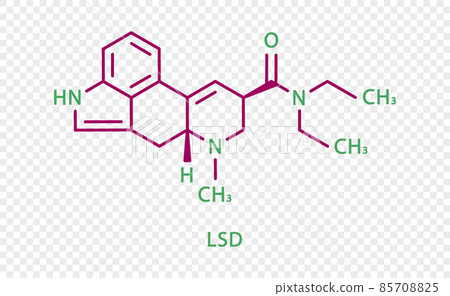 LSD chemical formula. LSD structural chemical... - Stock Illustration ...