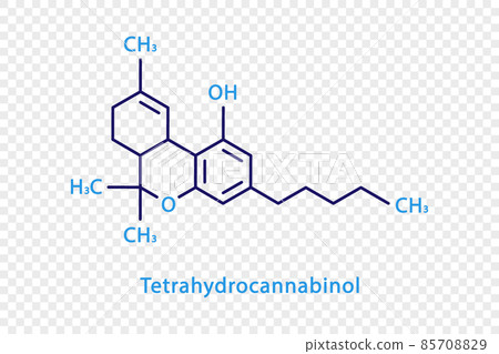 Tetrahydrocannabinol chemical formula.... - Stock Illustration ...