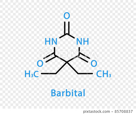Barbital chemical formula. Barbital structural... - Stock Illustration ...