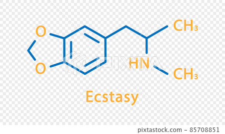 Ecstasy chemical formula. Ecstasy structural... - Stock Illustration ...