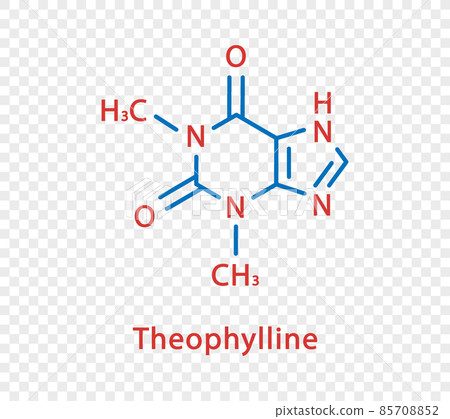Theophylline chemical formula. Theophylline... - Stock Illustration [85708852] - PIXTA