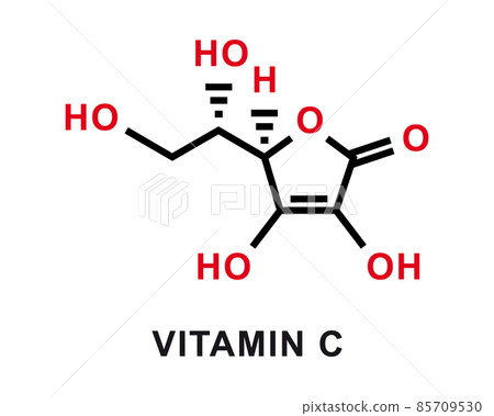 Vitamin C chemical formula. Vitamin C chemical... - Stock Illustration ...