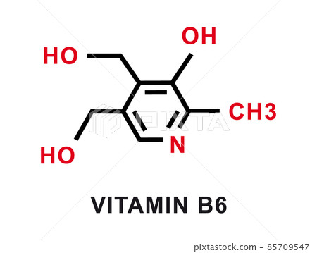 Vitamin B6 chemical formula. Vitamin B6... - Stock Illustration ...