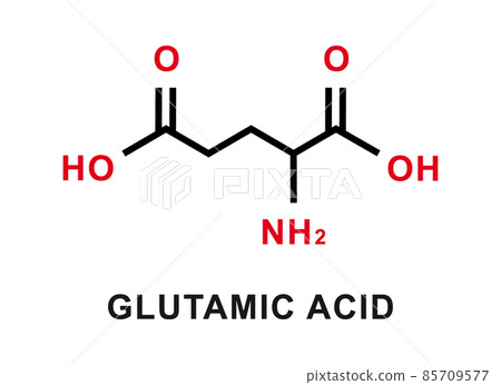 Glutamic acid chemical formula. Glutamic acid... - Stock Illustration ...