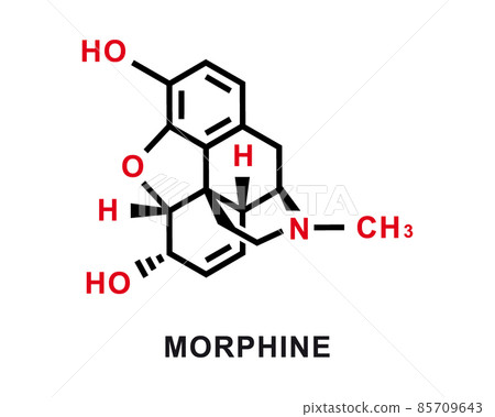 Morphine chemical formula. Morphine chemical... - Stock Illustration ...