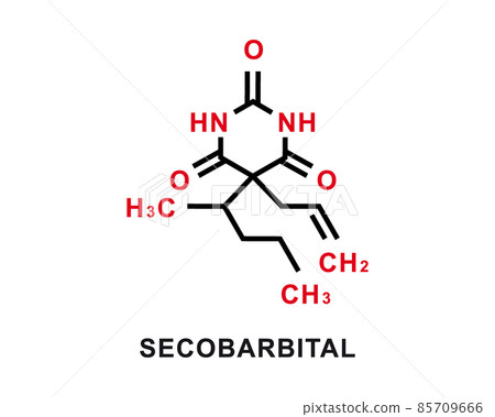 Secobarbital chemical formula. Secobarbital... - Stock Illustration ...