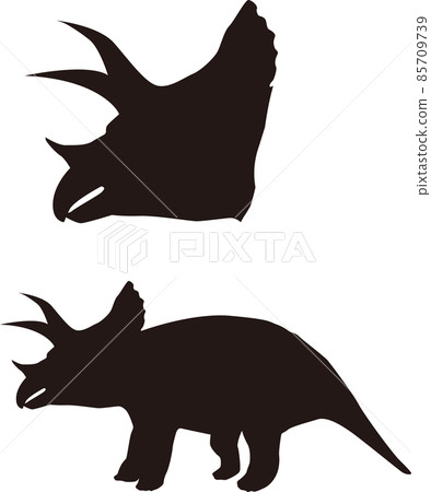 Triceratops silhouette - Stock Illustration [85709739] - PIXTA
