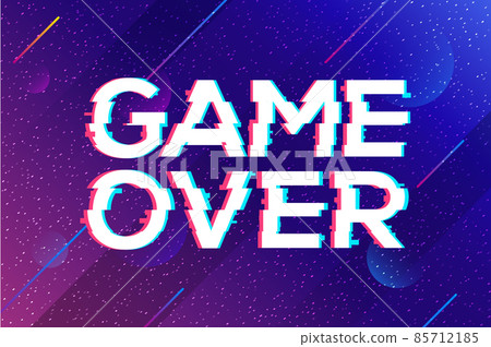 Game over screen glitch video retro pixel... - Stock Illustration ...