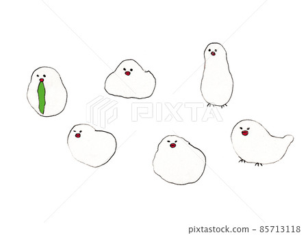 Hand-painted Java sparrow - Stock Illustration [85713118] - PIXTA