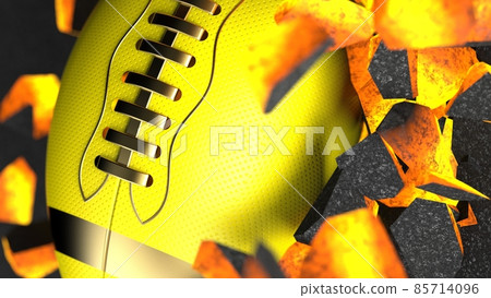 Burning Magma and Black-Yellow American Football - Stock Illustration ...