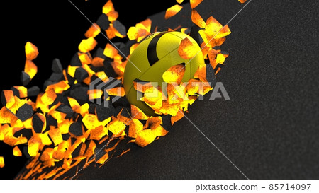 Burning Magma and Black-Yellow American Football - Stock Illustration ...