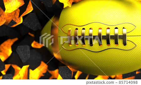 Burning Magma and Black-Yellow American Football - Stock Illustration ...
