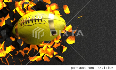 Burning Magma and Black-Yellow American Football - Stock Illustration ...