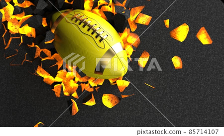 Burning Magma and Black-Yellow American Football - Stock Illustration ...