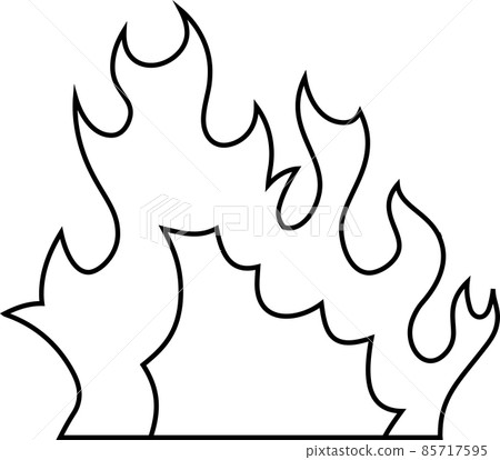 Simple and cartoon-style flame illustrations on... - Stock Illustration ...