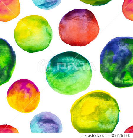 Seamless pattern of rainbow watercolor hand... - Stock Illustration ...
