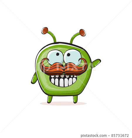 Vector cartoon funny green alien monster... - Stock Illustration ...