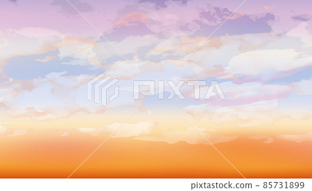 Dramatic cloud sunset illustration - Stock Illustration [85731899] - PIXTA