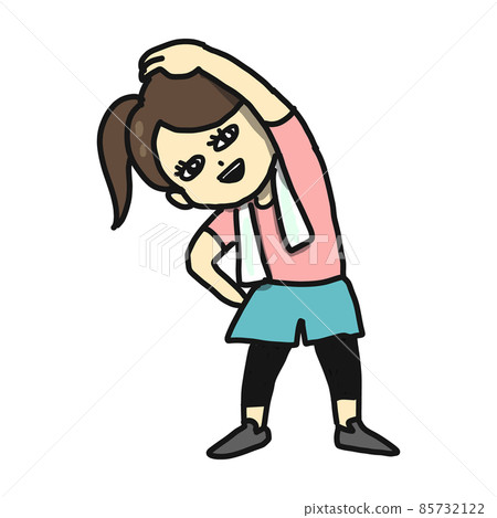 Illustration of a woman bending sideways in a... - Stock Illustration ...