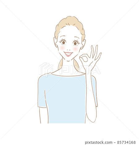 Female facial expression OK - Stock Illustration [85734168] - PIXTA
