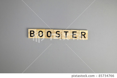 Covid-19 booster shots vaccine text on Gray... - Stock Photo [85734766 ...