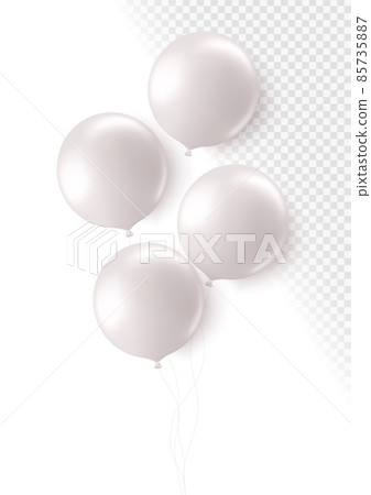 Realistic white 3d balloons isolated on... - Stock Illustration ...