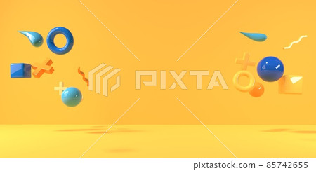 Floating abstract geometric shapes - 3D - Stock Illustration [85742655 ...