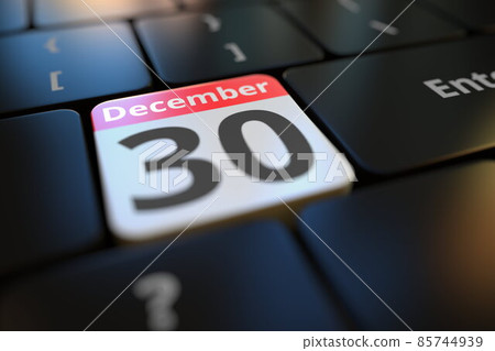 December 30 date on a keyboard key, conceptual...-插圖素材 [85744939] - PIXTA圖庫