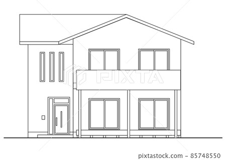 Elevation vector illustration of Japanese... - Stock Illustration ...