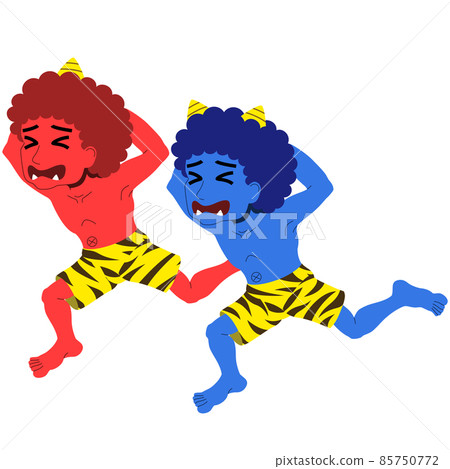 Illustration of two demons running away - Stock Illustration [85750772 ...
