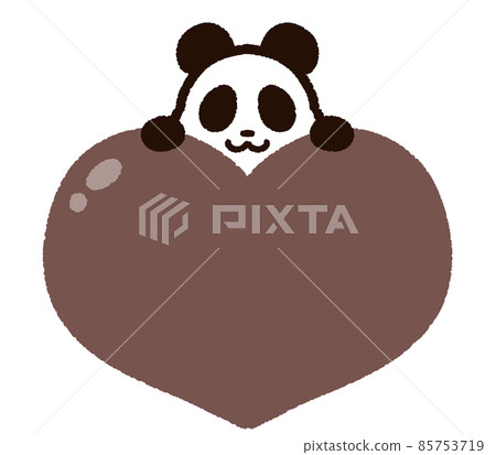 Big heart and cute panda - Stock Illustration [85753719] - PIXTA