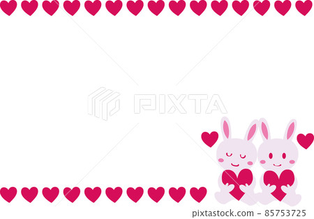 Cute love love rabbit postcard - Stock Illustration [85753725] - PIXTA