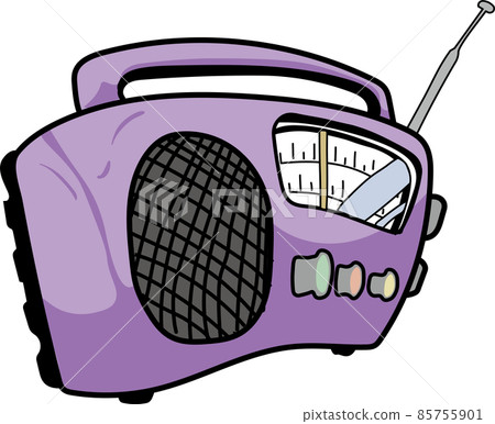 Purple cute rounded radio - Stock Illustration [85755901] - PIXTA