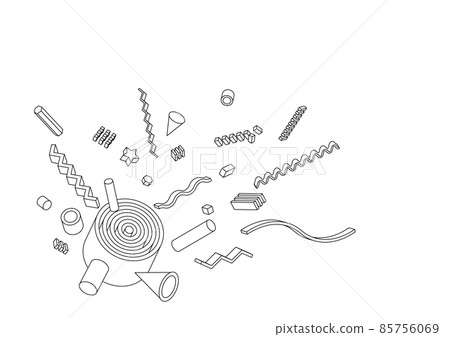 Geometric pattern three-dimensional line drawing - Stock Illustration ...