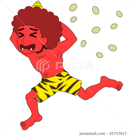 Illustration of a red demon running away (with... - Stock Illustration ...