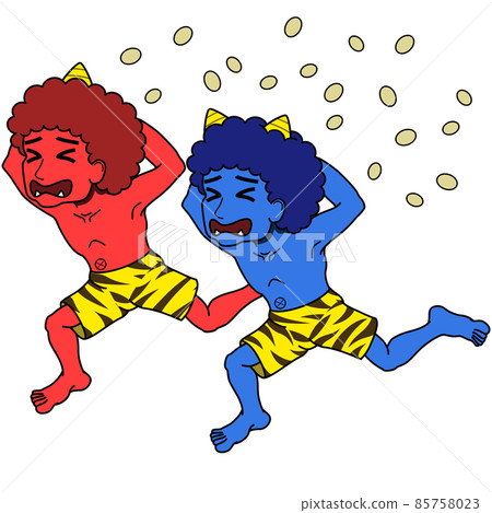 Illustration of two demons running away (with... - Stock Illustration ...