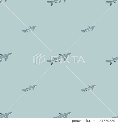 Lemon shark seamless pattern in scandinavian... - Stock Illustration ...