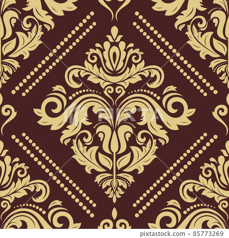 Classic Seamless Vector Fine Pattern With... - Stock Illustration ...