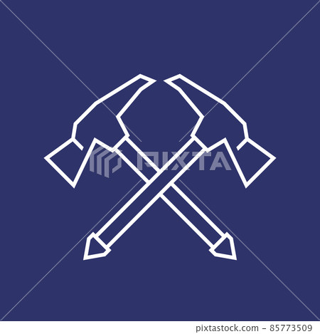 climbing axes icon, line vector art - Stock Illustration [85773509] - PIXTA