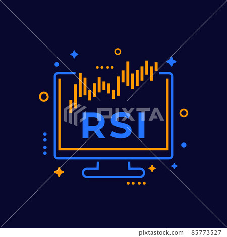 RSI indicator icon, Relative Strength Index - Stock Illustration ...