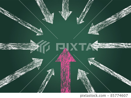 Multiple arrows drawn on the blackboard... - Stock Illustration ...
